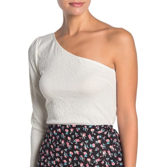 Good Luck Gem | Tops | Good Luck Gem Textured Oneshoulder Shirt | Poshmark